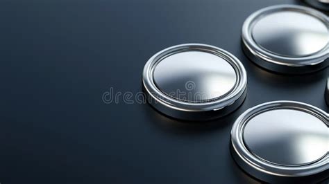 Three Chrome Knobs Arranged On A Black Surface Creating A Modern Industrial Aesthetic Stock