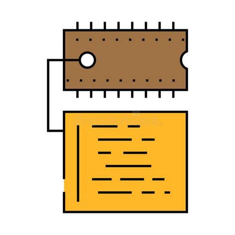Microcontroller Programming Electronics Icon Color Illustration Stock