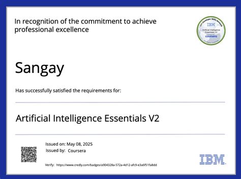 Ive Successfully Completed The Artificial Intelligence Essentials V2 Course Authorized By Ibm