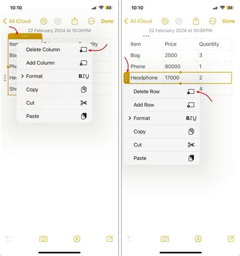 Apple Notes How To Resize Table Columns Or Rows