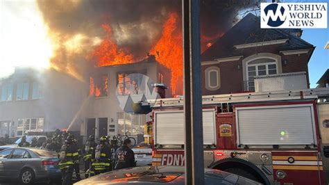 Inferno In Flatbush Massive Wind Driven Fire Engulfs Home Roof