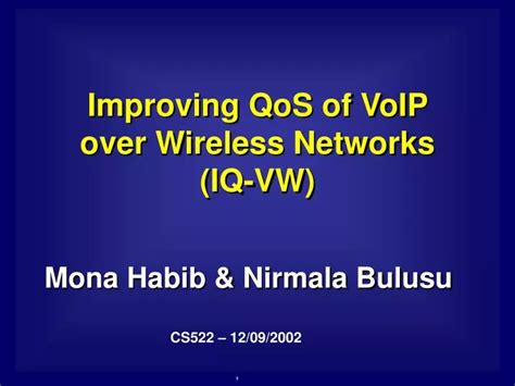 Ppt Improving Qos Of Voip Over Wireless Networks Iq Vw Powerpoint Presentation Id5081445