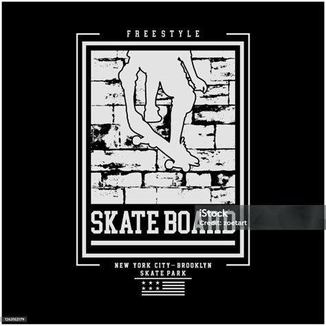 뉴욕시의 스케이트 보드와 스케이트 보드를 테마로 한 벡터 일러스트레이션 빈티지 디자인 그런지 배경 타이포그래피 티셔츠 그래픽
