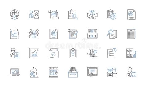Administrative Tasks Line Icons Collection Filing Scheduling