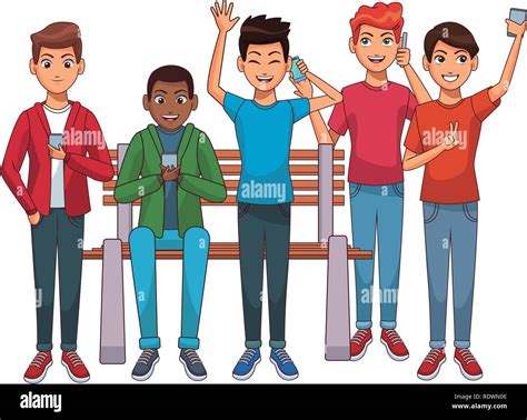 Group Of Friends Cartoon Stock Vector Image And Art Alamy