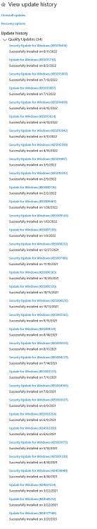 list of updates history empty solved windows 10 forums