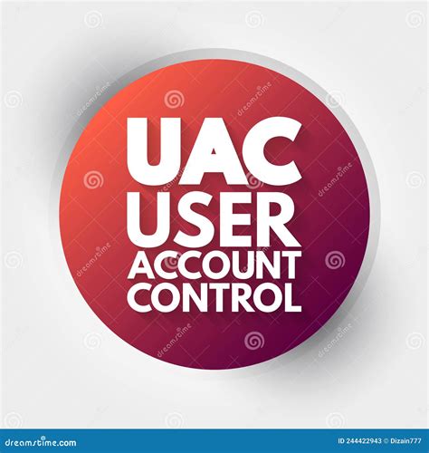 Uac User Account Control Acronym Technology Concept Background Stock