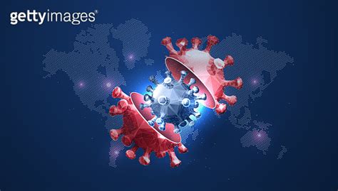 Mutating Virus Concept In A Futuristic Style On A Dark Background With