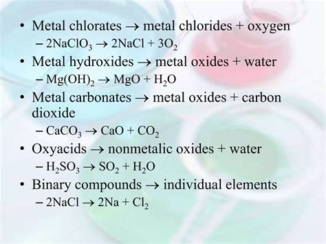 Synthesis And Decomposition Reactions Ppt