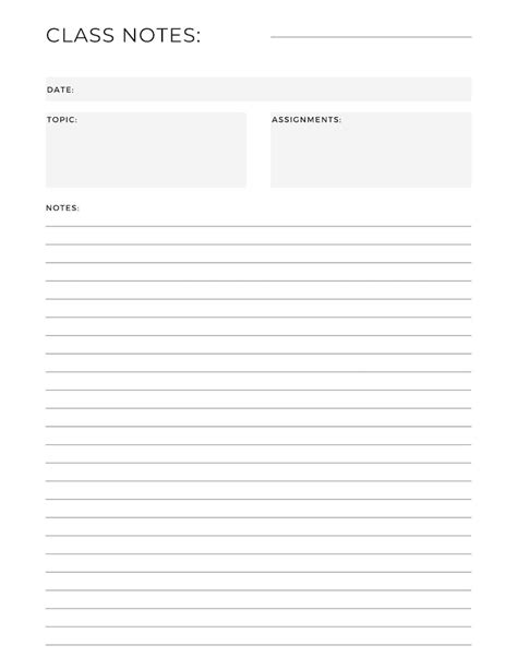 Printable Classroom Notes Etsy