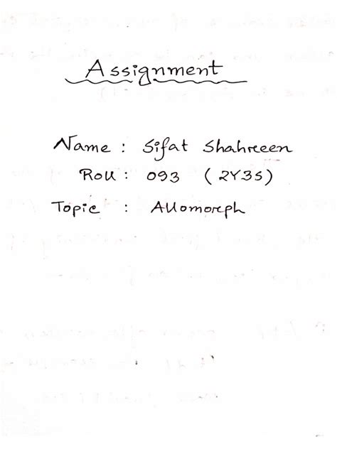 Allomorph Assignment Pdf