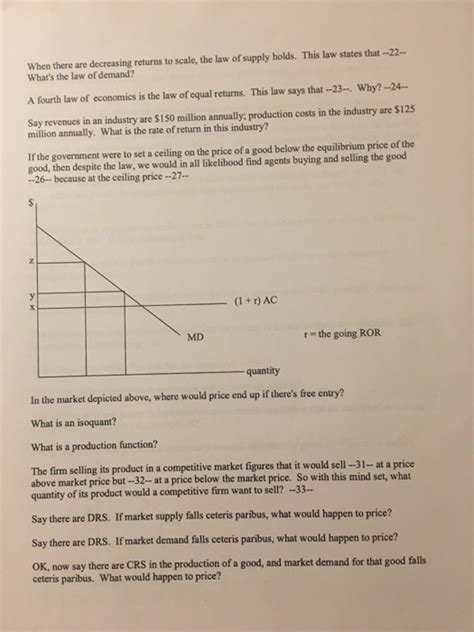Solved When There Are Decreasing Returns To Scale The Law