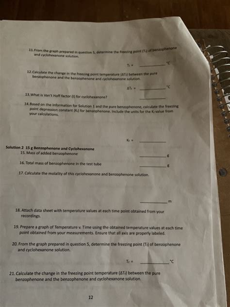 name lab section date experiment il colligative