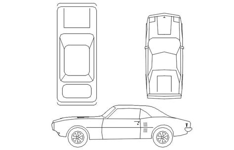 Car Plan And Elevation In Autocad Dwg File