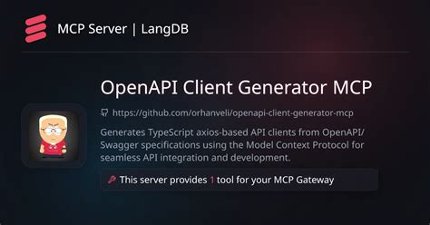 openapi client generator mcp langdb