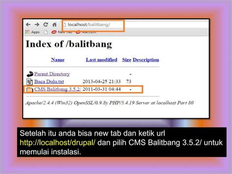 Metode Installing Balitbang Cms Pada Localhost Pptx