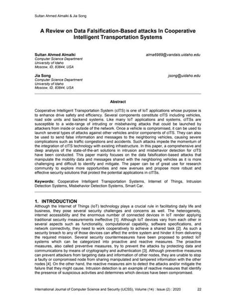 A Review On Data Falsification Based Attacks In Cooperative Intelligent