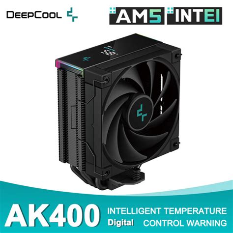 Deepcool Ak400 Digital Display Cpu Cooler 4 Heatpipe Radiator 120mm Pwm Cooling Fan Air Cooled