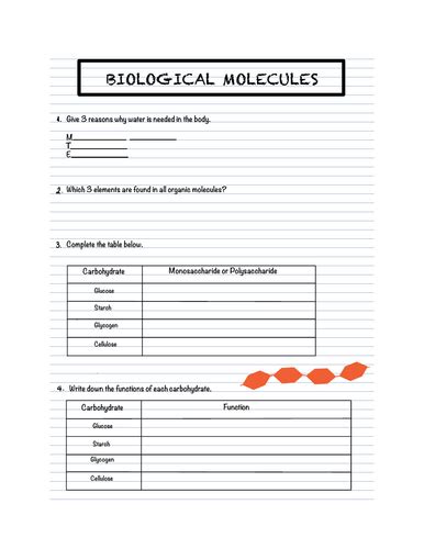 Cie Igcse Biology 0970 9 1 Topic 4 And 5 Biological Molecules And Enzymes Teaching Resources