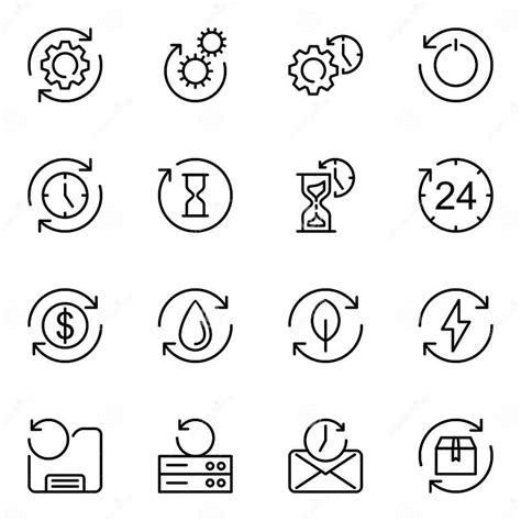 Set Of 16 Restore And Restart Icons Vector Clock Restart Restore