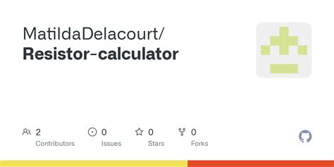 GitHub MatildaDelacourt Resistor Calculator