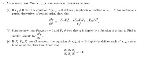 Solved Mastering The Chain Rule And Implicit Differentiation If Fy â