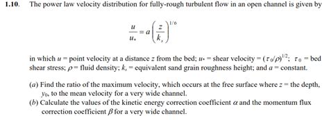 Solved 110 The Power Law Velocity Distribution For