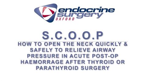 Scoop Acute Management Of Post Op Haemorrhage In Thyroid And Parathyroid Surgery Youtube