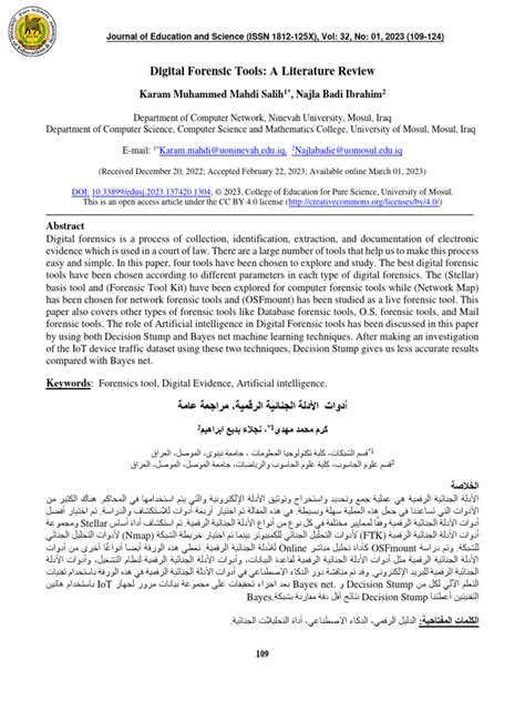 Digital Forensic Tools A Literature Revi Pdf