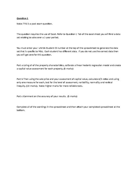 Five Exam Questions Stat Val Question 1 Note This Is A Past Exam Question The Question