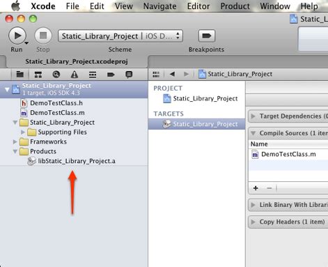 Ios Create Static Library In Xcode 4 Stack Overflow
