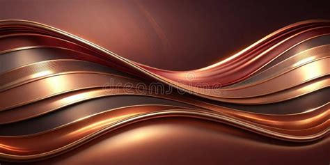 Abstract Metallic Wave Pattern Background Design With Swirling Bronze