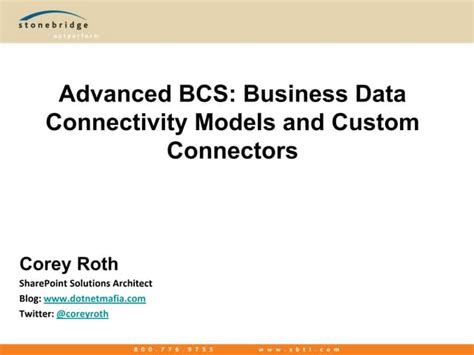 Advanced Bcs Business Data Connectivity Models And Custom Connectors