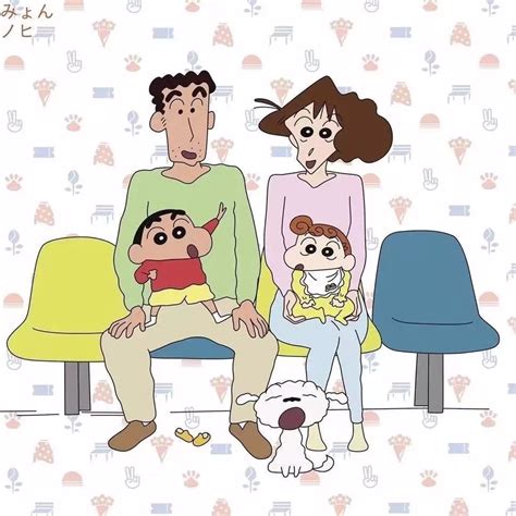 蜡笔小新全家福四人 蜡笔小新两人 文秘苑图库