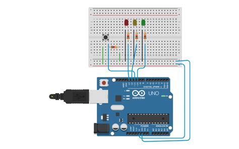 Circuit Design Pushbutton Tinkercad