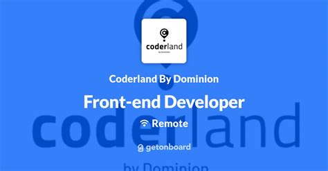 front end developer at coderland by dominion remote work from home