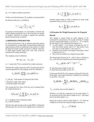 Performance Bounds For Unequally Punctured Terminated Convolutional Codes PDF