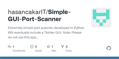 Github Hasancakaritsimple Gui Port Scanner Extremely Simple Port Scanner Developed In