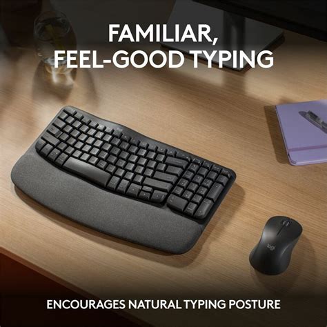 Logitech Wave Keys Mk670 Combo Wireless Ergonomic Keyboard With