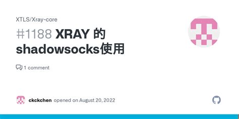 Xray 的shadowsocks使用 · Issue 1188 · Xtlsxray Core · Github