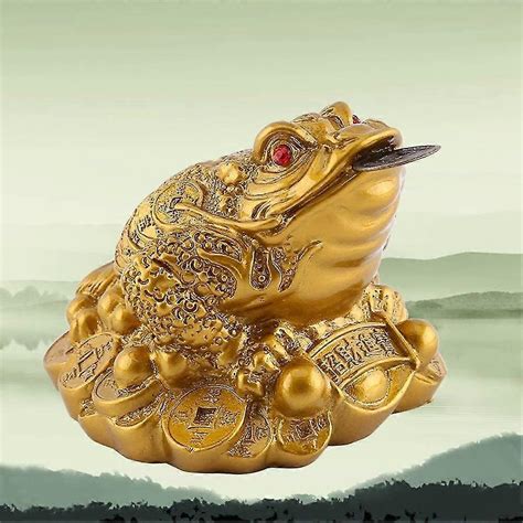 Wuzhou Lucky Frog Toad Feng Shui Toad Frog Treasure Pot Statue With