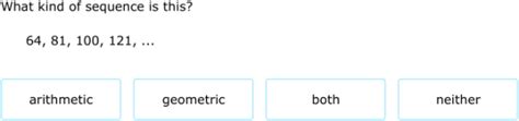 IXL Identify Arithmetic And Geometric Sequences Grade Maths Practice