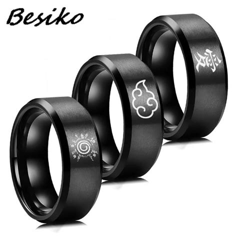 Besiko 8mm Anime Cosplay Cloud Stainless Steel Rings For Men Women