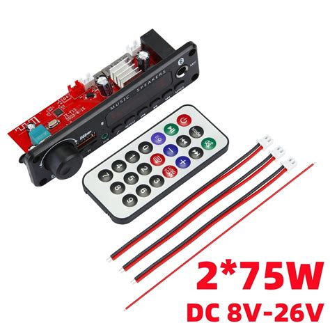 150w Diy Amplifier Bluetooth Decoder Board 12v 6 5mm Microphone Fm Radio Tf Usb Car Audio Music