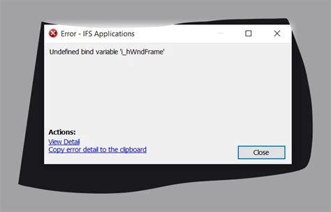 Undefined Bind Variable I Hwndframe Ifs Community