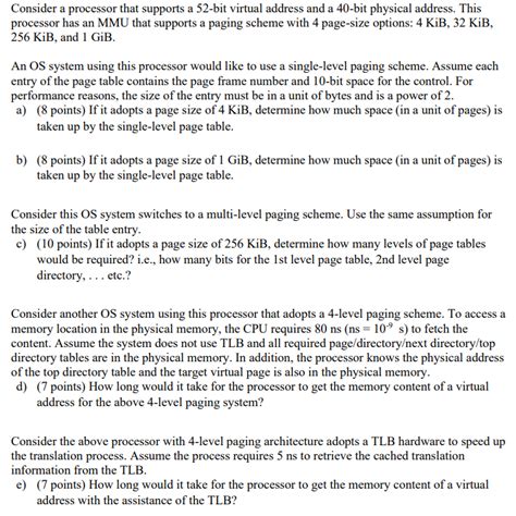 Solved Consider A Processor That Supports A Bit Virtual Chegg