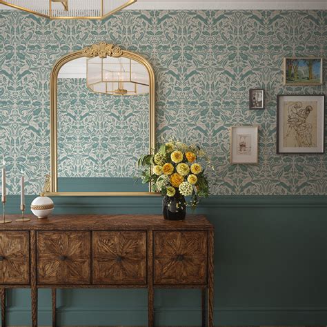 The Secret Squirrel Wallpaper In Teal Lucie Annabel