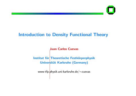Pdf Introduction To Density Functional Theory Uamuam Es Personal