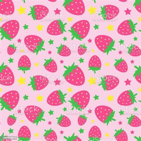 재미있는 만화 딸기와 원활한 패턴 핑크 톤의 긍정적 인 여름 배경 직물 선물 랩 옷 인테리어 디자인 및 장식용 인쇄물 트렌디한