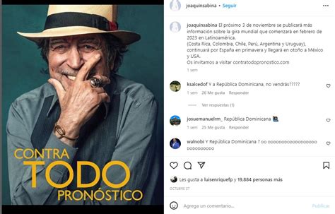Joaquín Sabina Llega A Perú Con Su Gira ‘contra Todo Pronóstico Fecha